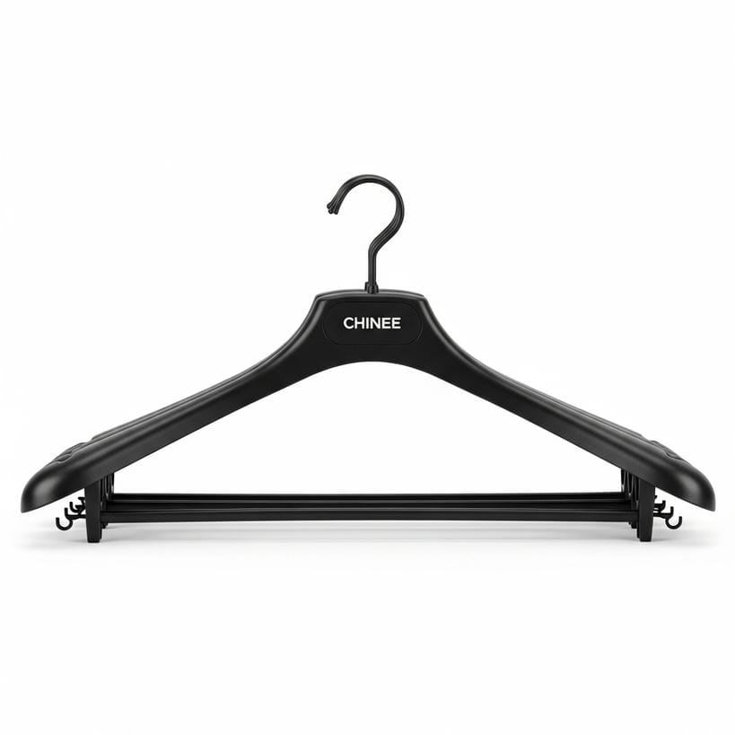 Customized Heavy-Duty Black Plastic Hanger for Clothing Industry OEM ...